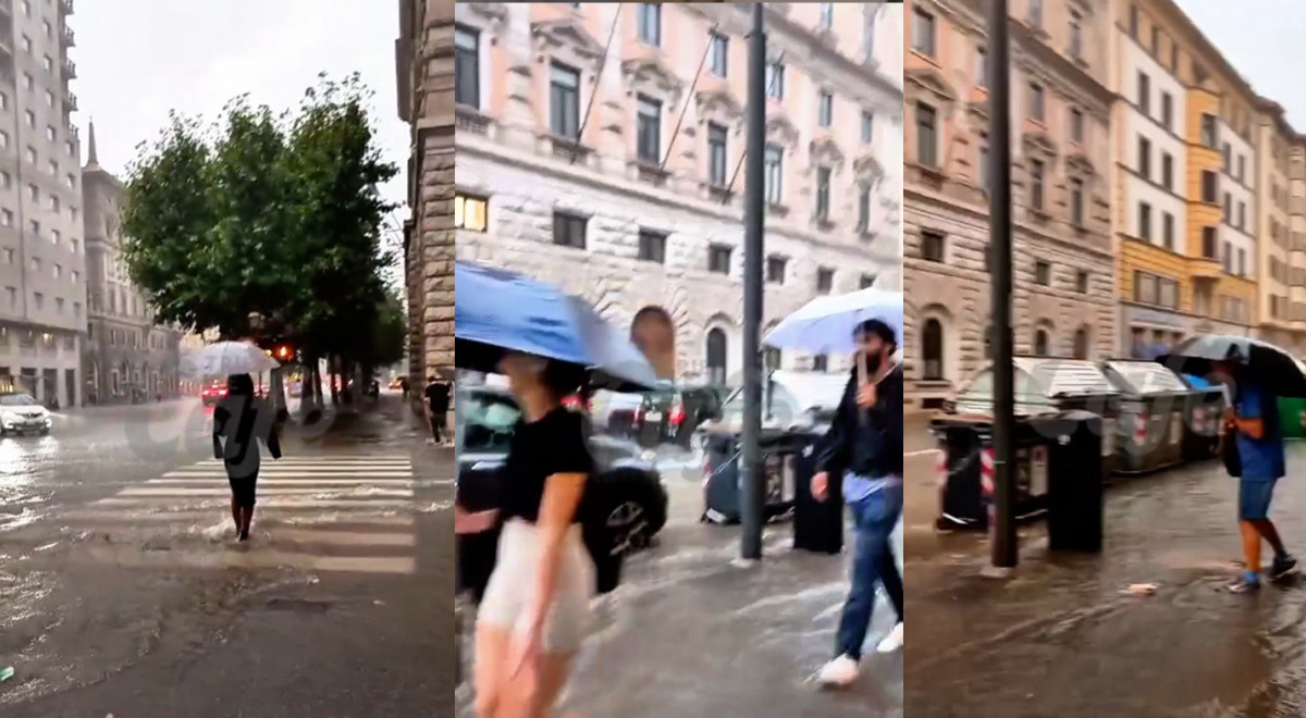 Pioggia torrenziale a Trieste, via Carducci e via Coroneo trasformate ...